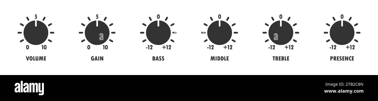 Control knobs. Adjusting regulator icons. Flat vector illustration ...