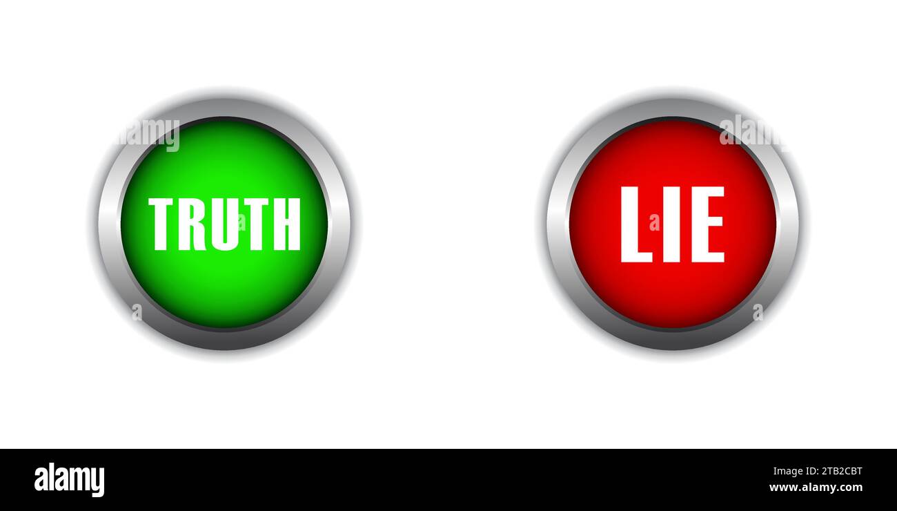 Truth and lie buttons. Flat vector illustration Stock Vector Image ...