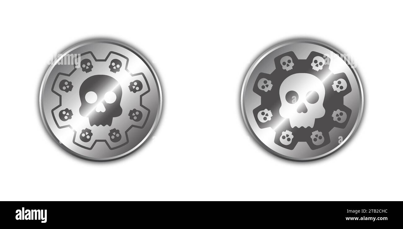 Gear icon with skull sign. Vector illustration Stock Vector Image & Art ...
