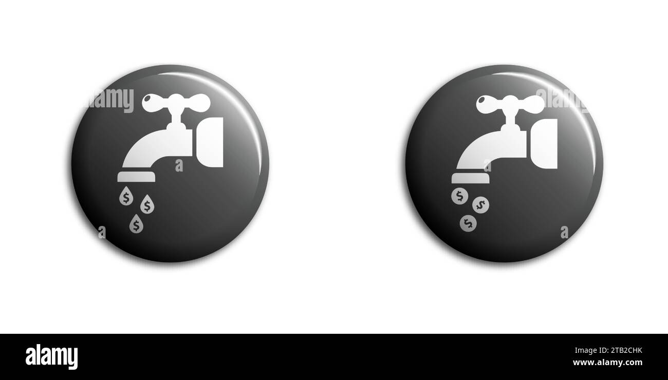 Save water icon - save money icon. Water drops in the form of money ...