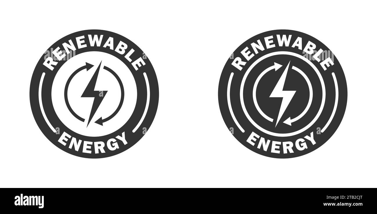 Renewable energy icon. Flat vector illustration Stock Vector Image ...