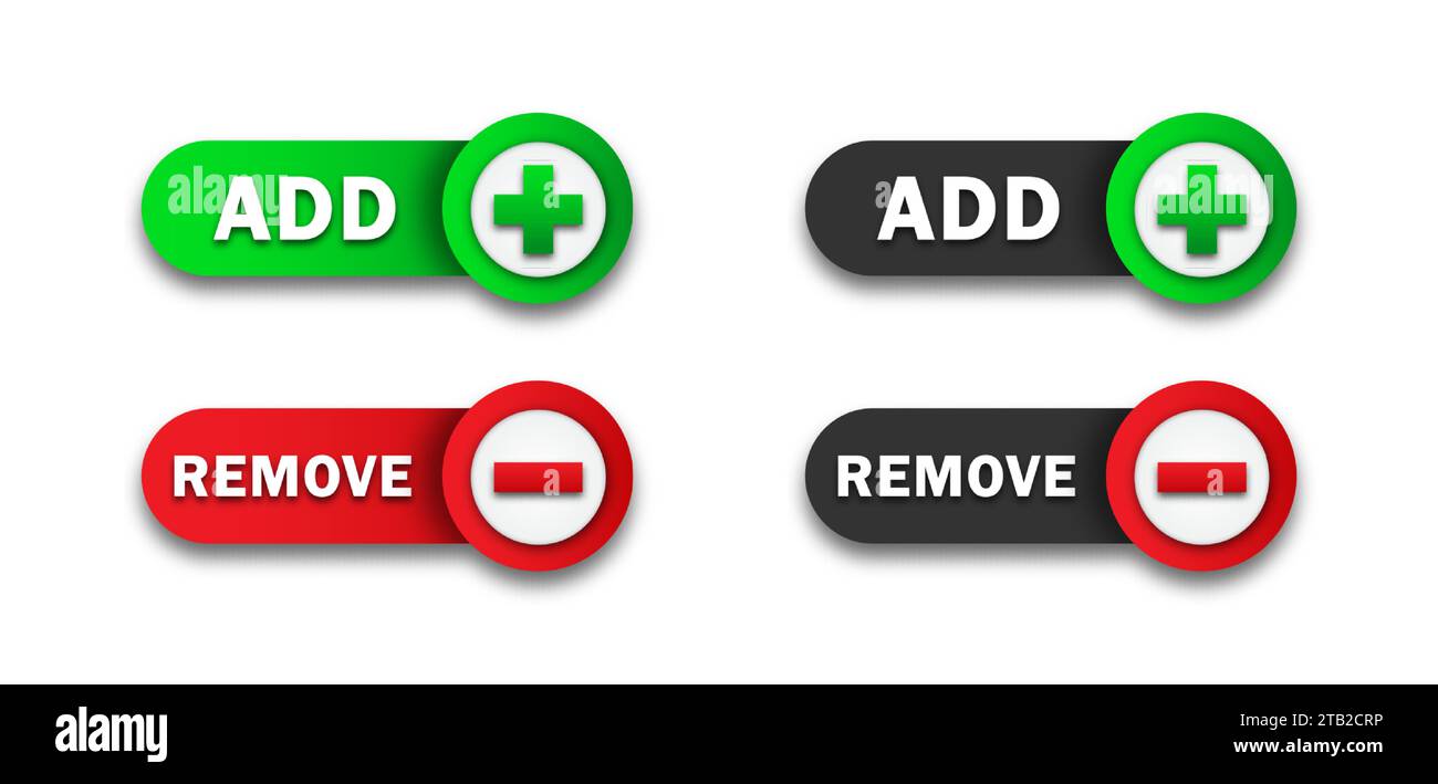Web add and remove icons. Plus and minus signs. Flat vector ...