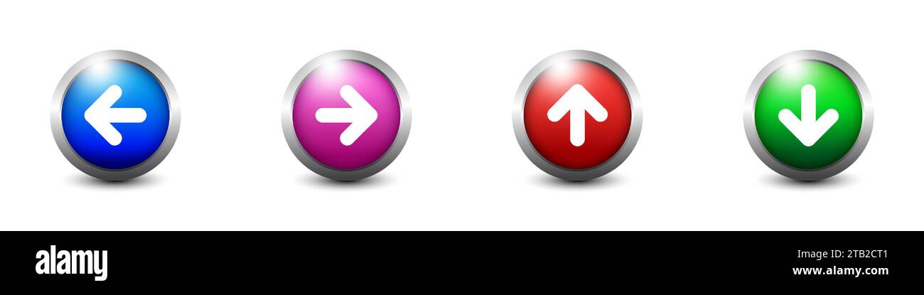 Colorful web button with arrow symbol. Flat vector illustration Stock ...