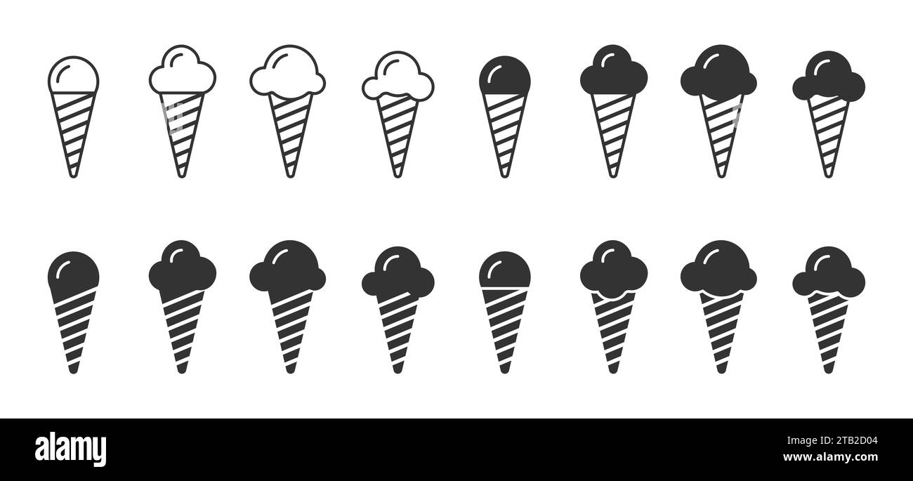 Ice cream bar icons Black and White Stock Photos & Images - Alamy