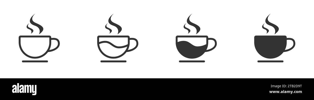 Coffee cup icon set. Simple design. Vector illustration Stock Vector ...