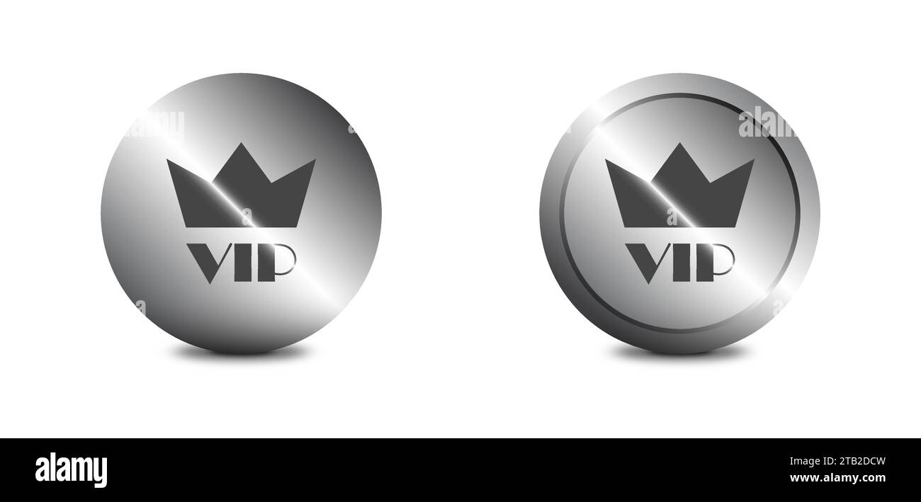 Vip icon. VIP label. Round button with shadow under it. Flat vector ...