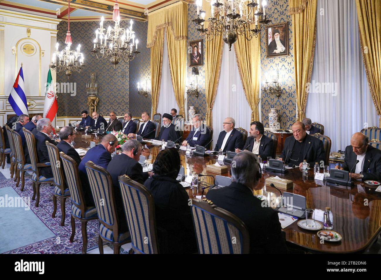 Tehran, Iran. 4th Dec, 2023. Iranian President EBRAHIM RAISI (R ...