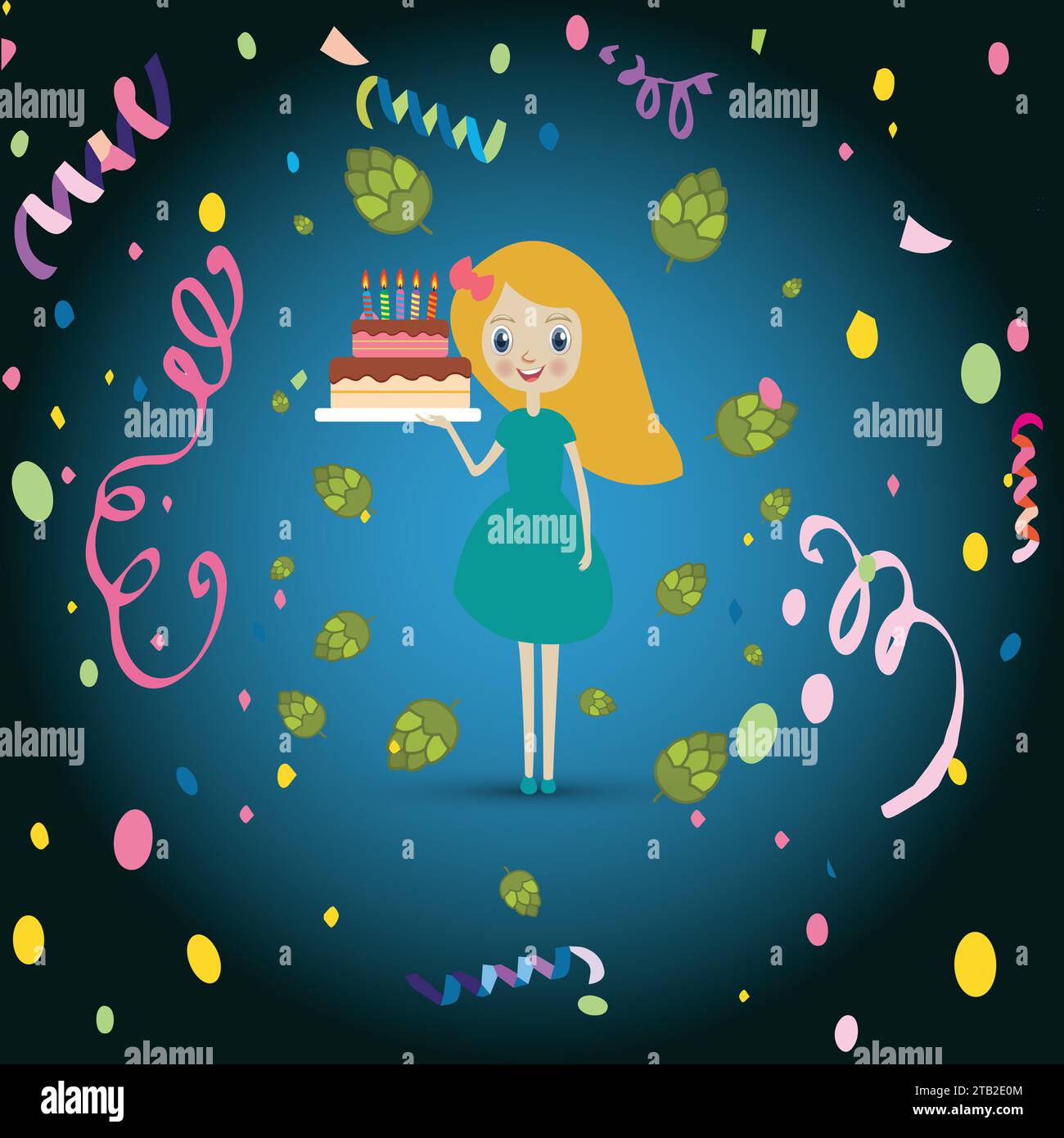 Happy birthday party girl Stock Vector Images - Alamy