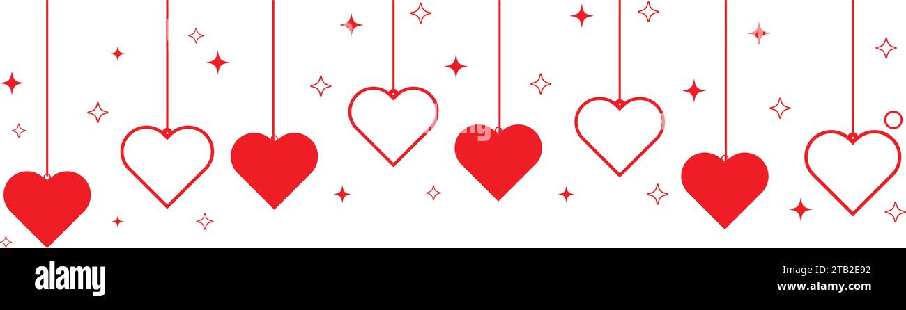 Valentines Day Background banner border isolated vector illustration ...