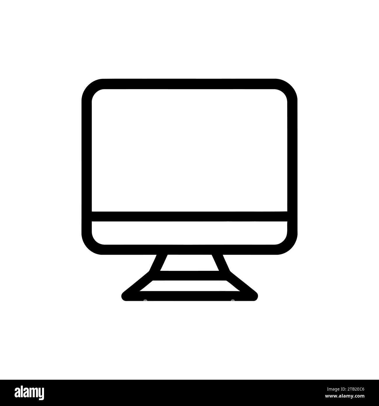 Computer monitor line icon. Simple outline style isolated. Vector ...