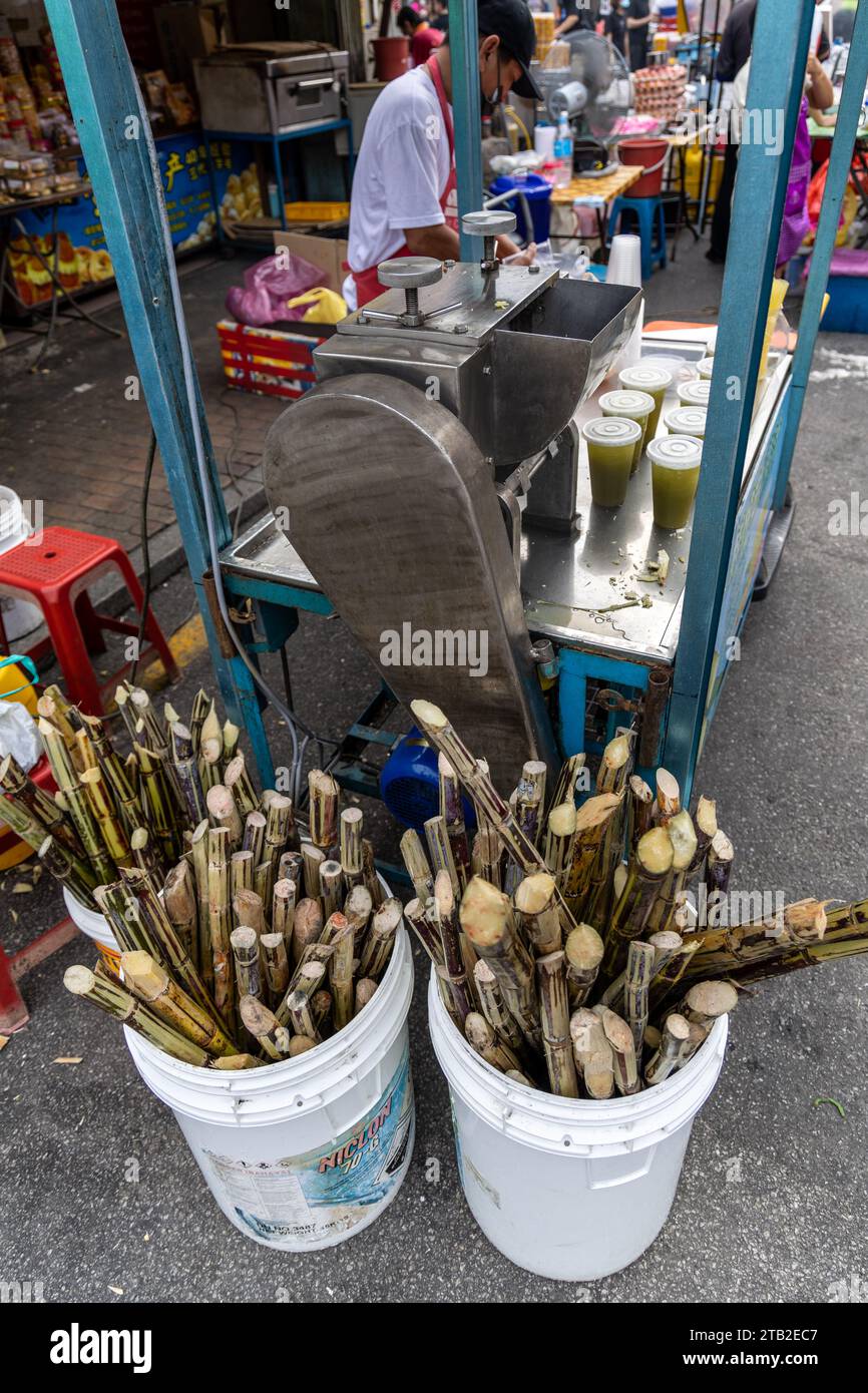 Sugar cane juice stall street vendor, Malacca Malaysia Stock Photo - Alamy