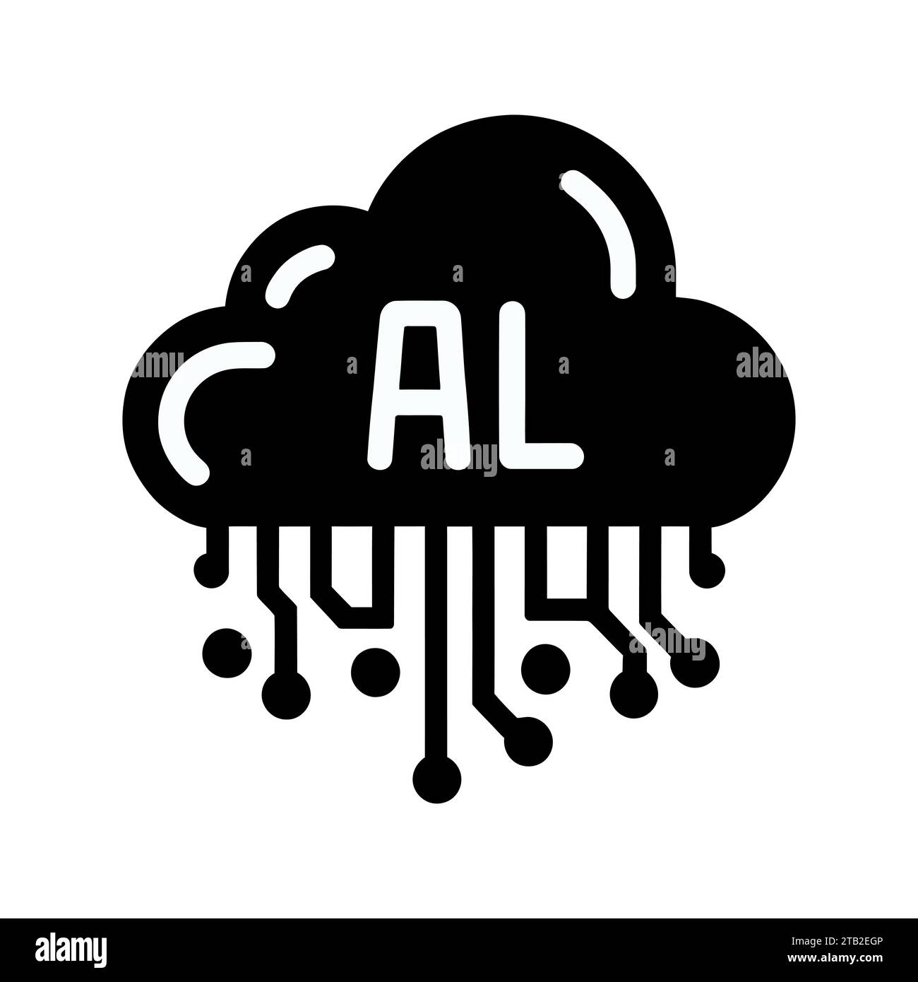 artificial intelligence data cloud symbol icon isolated. Vector ...