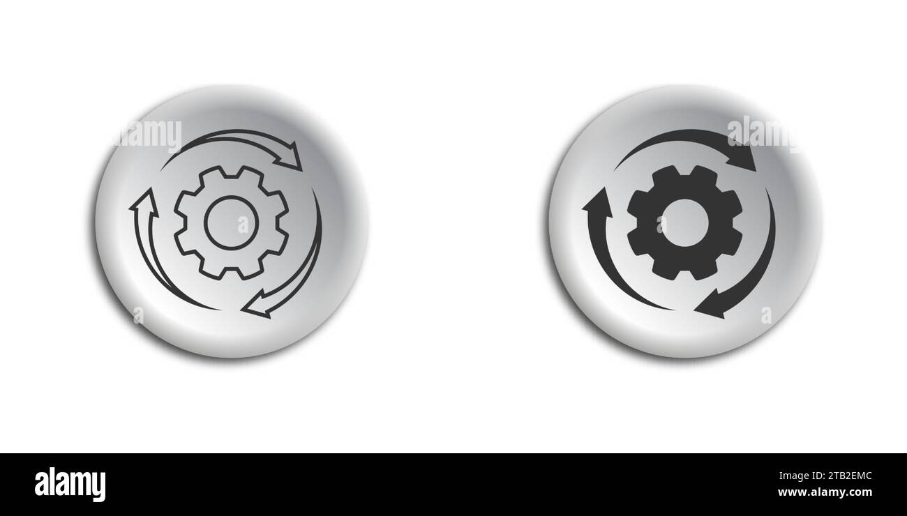 Workflow Icon Gear And Arrows Vector Illustration Stock Vector Image