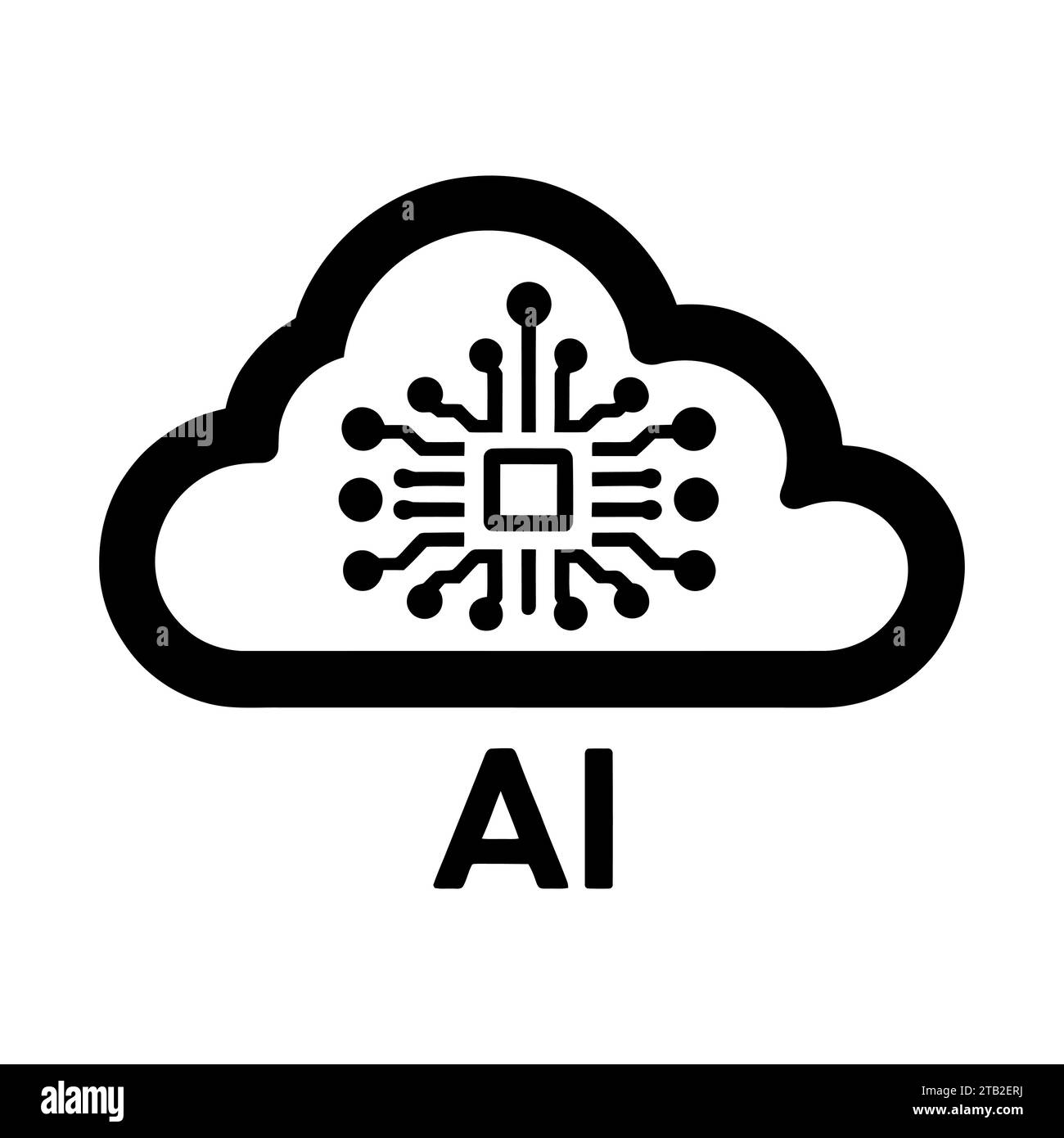 artificial intelligence data cloud symbol icon isolated. Vector ...
