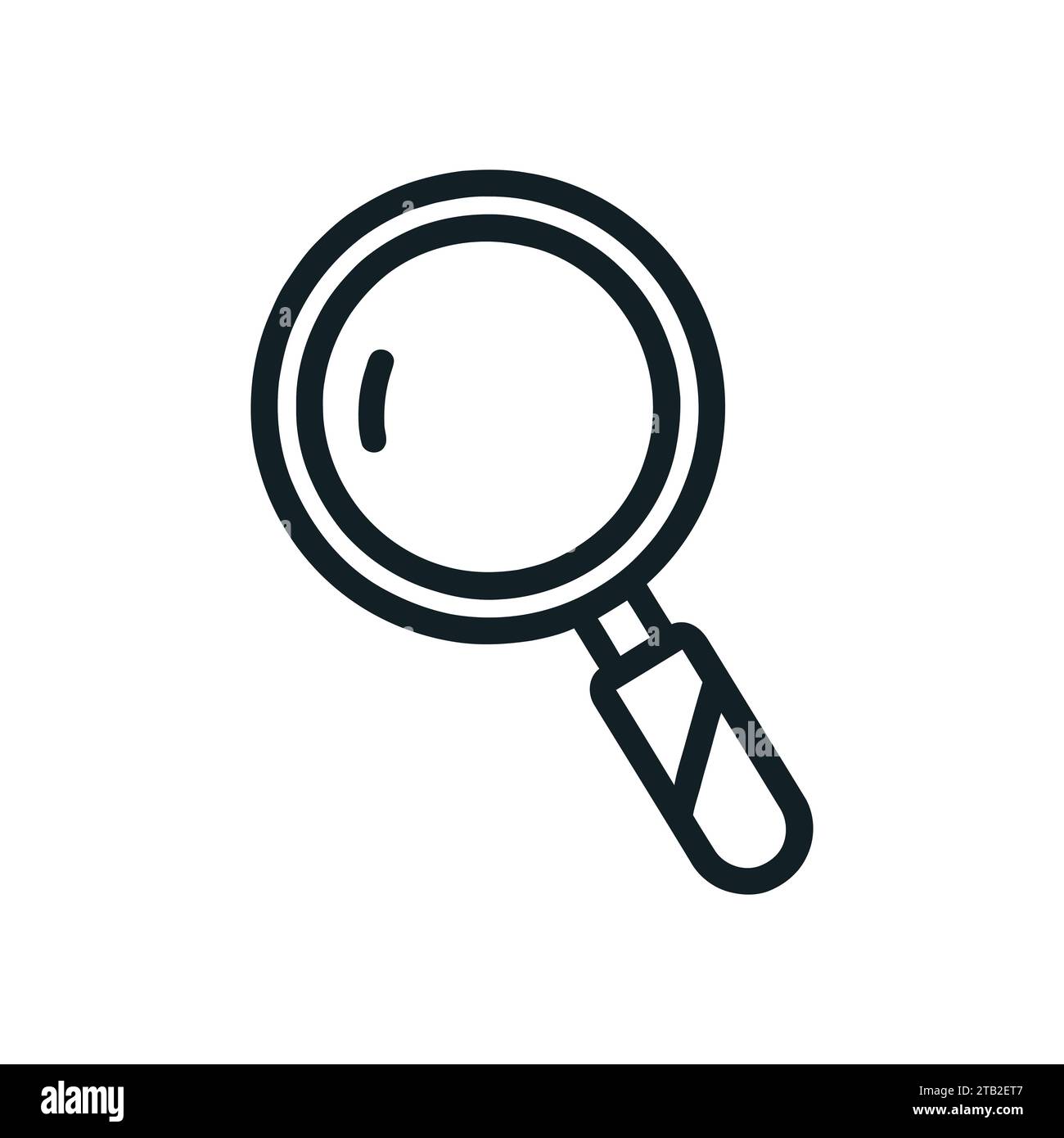 Magnifier lens icon in flat linear style isolated. Vector illustration ...