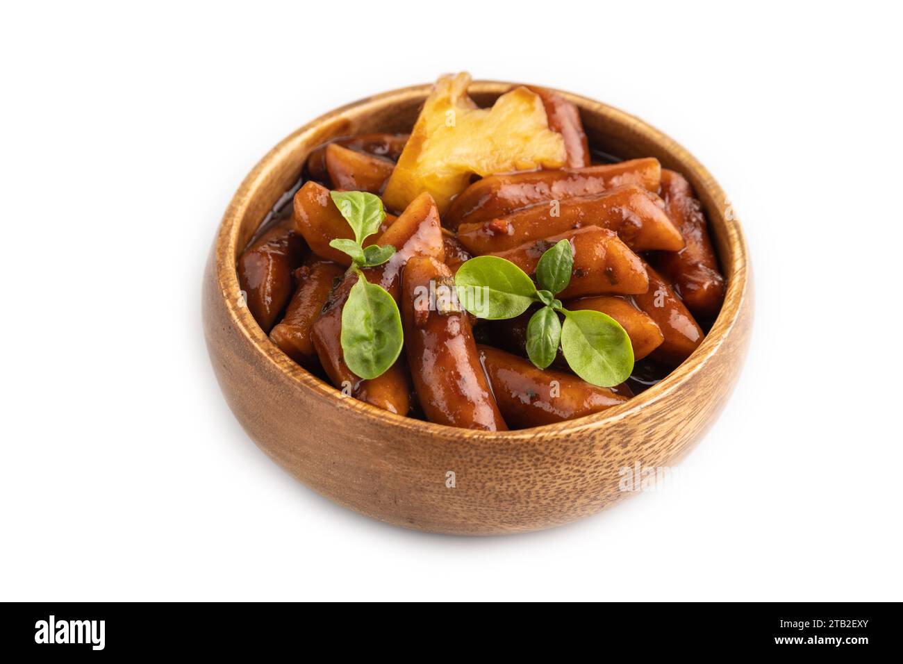 Tteokbokki or Topokki, fried rice cake stick, popular Korean street ...