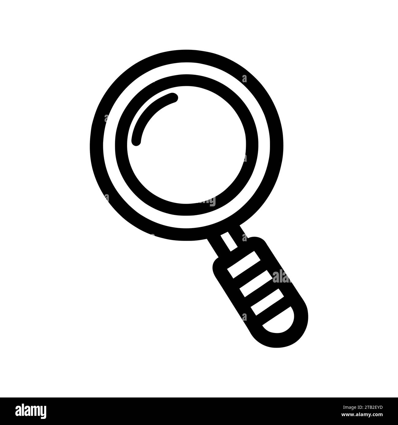 Magnifier lens icon in flat linear style isolated. Vector illustration ...