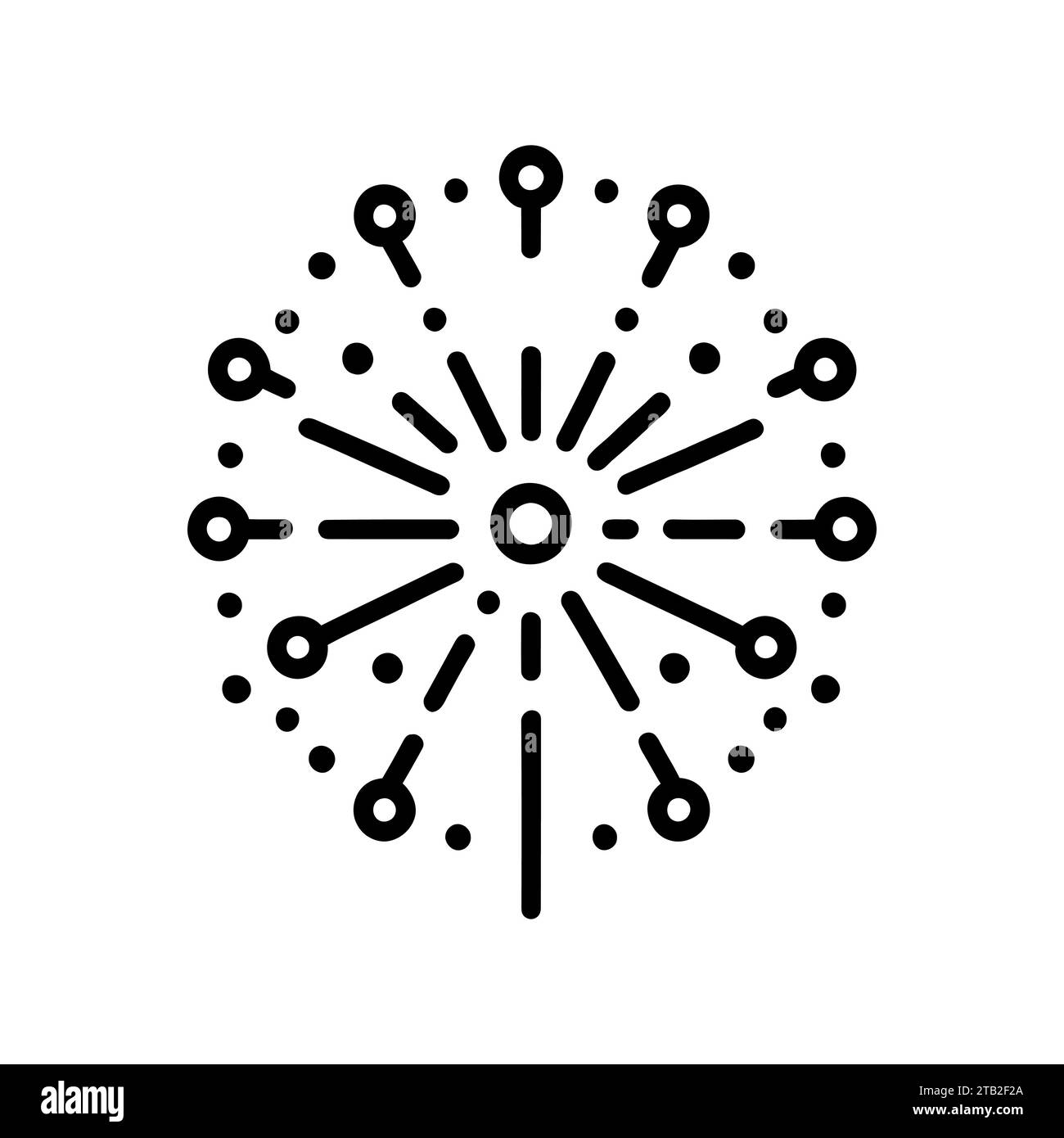 Fireworks line icon. Linear illustration of New Year's fireworks ...