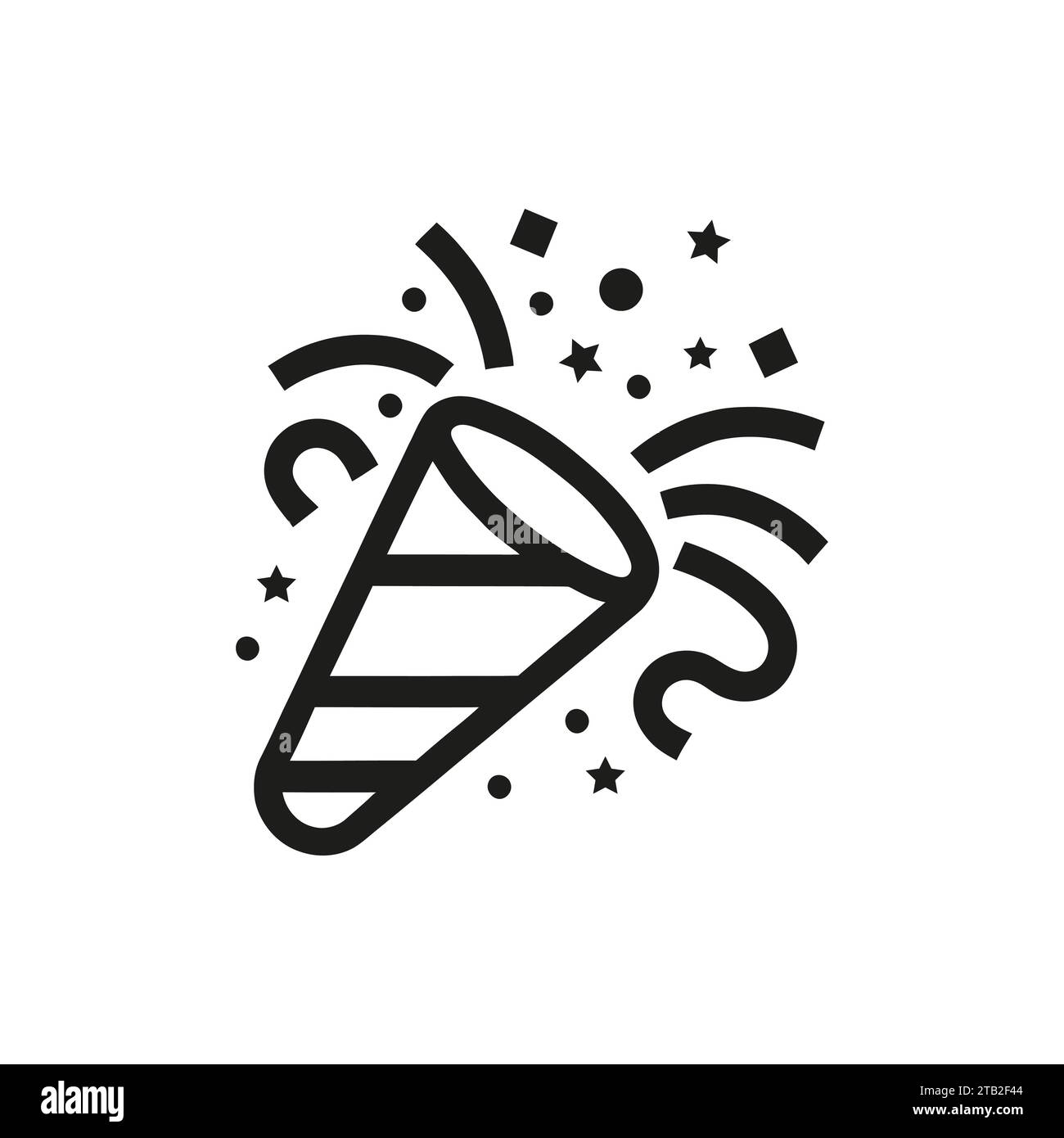 simple linear Confetti Popper line icon isolated. Vector illustration ...