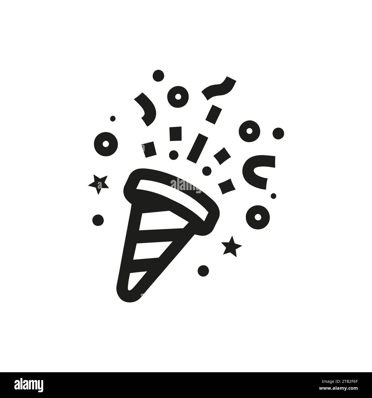 simple linear Confetti Popper line icon isolated. Vector illustration ...