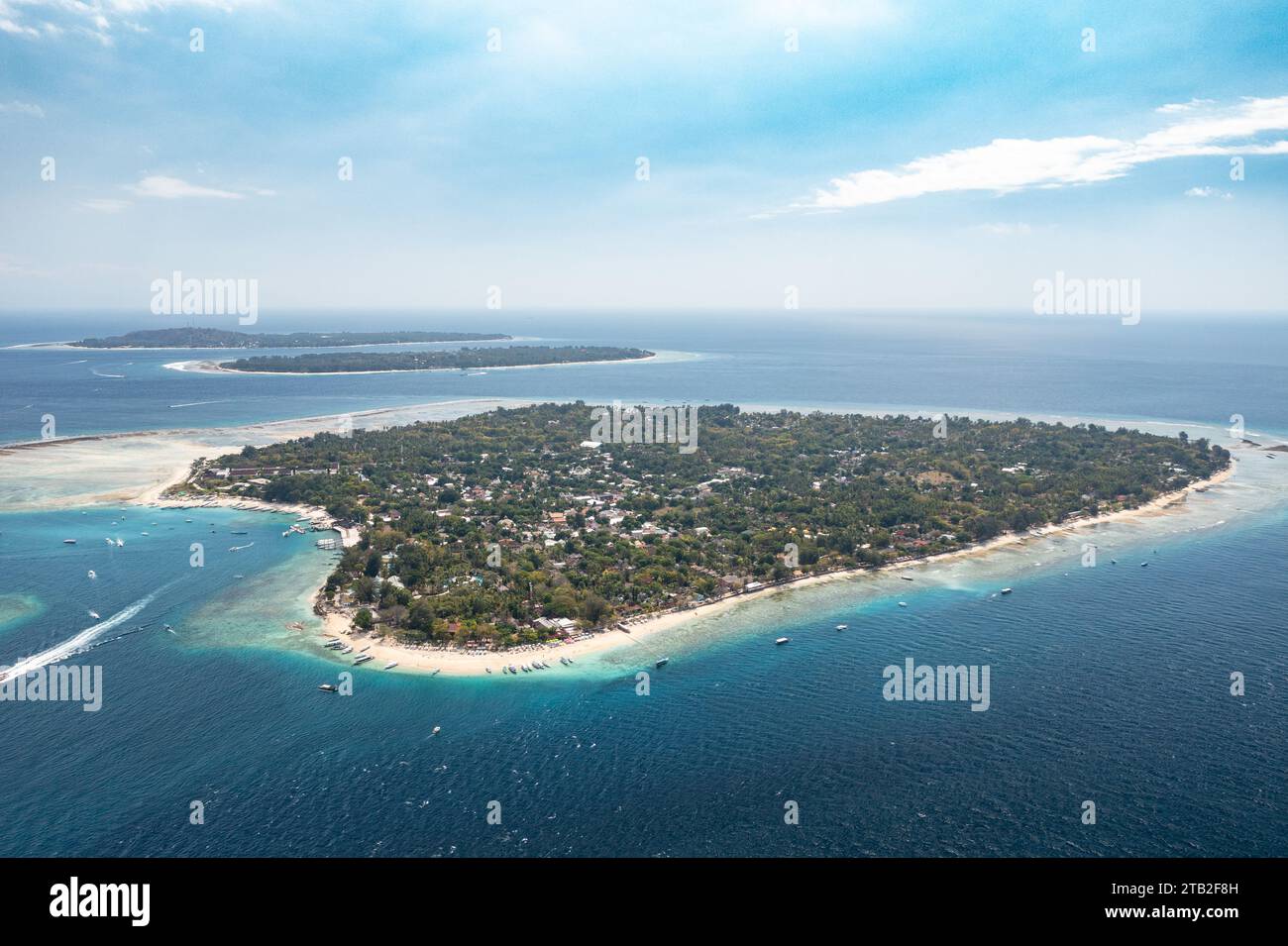 Gili Air island aerial drone Stock Photo - Alamy
