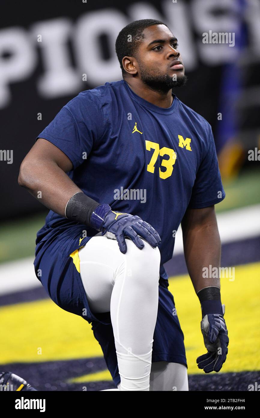 INDIANAPOLIS, IN - DECEMBER 02: Michigan Wolverines Offensive Lineman ...