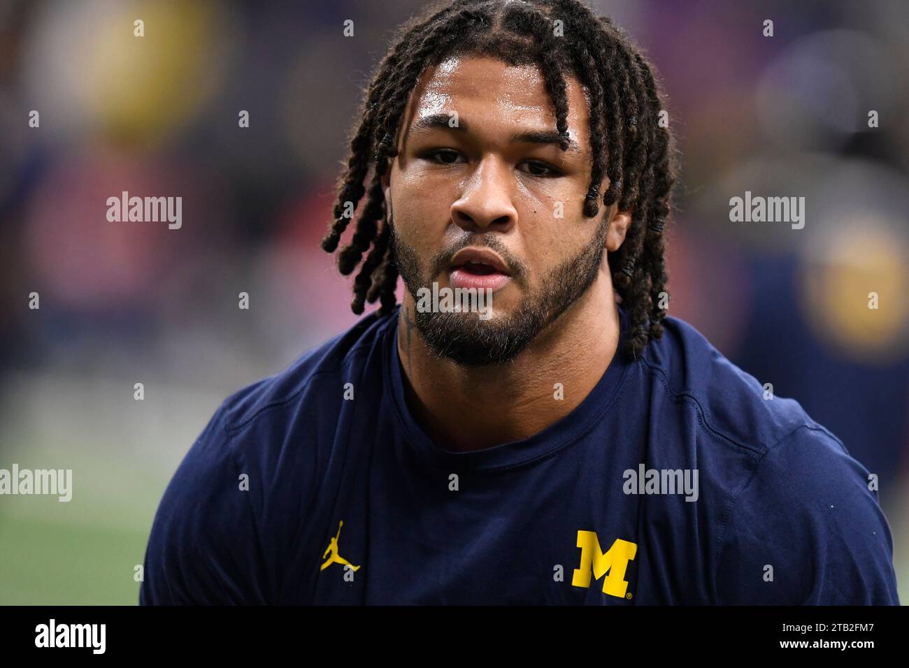INDIANAPOLIS, IN - DECEMBER 02: Michigan Wolverines Edge Rusher TJ Guy ...