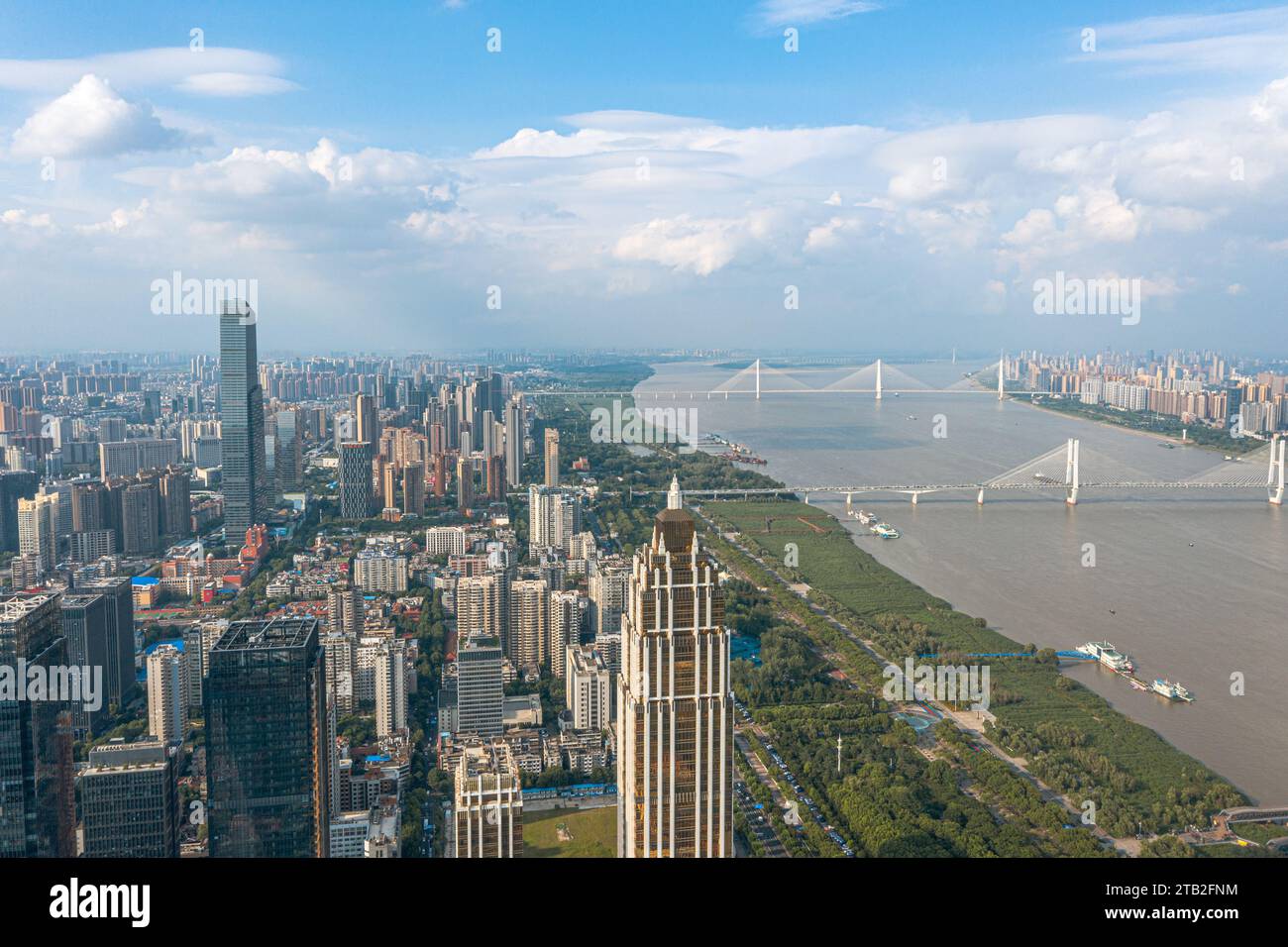An aerial view of a bustling metropolis of Wuhan, China Stock Photo - Alamy
