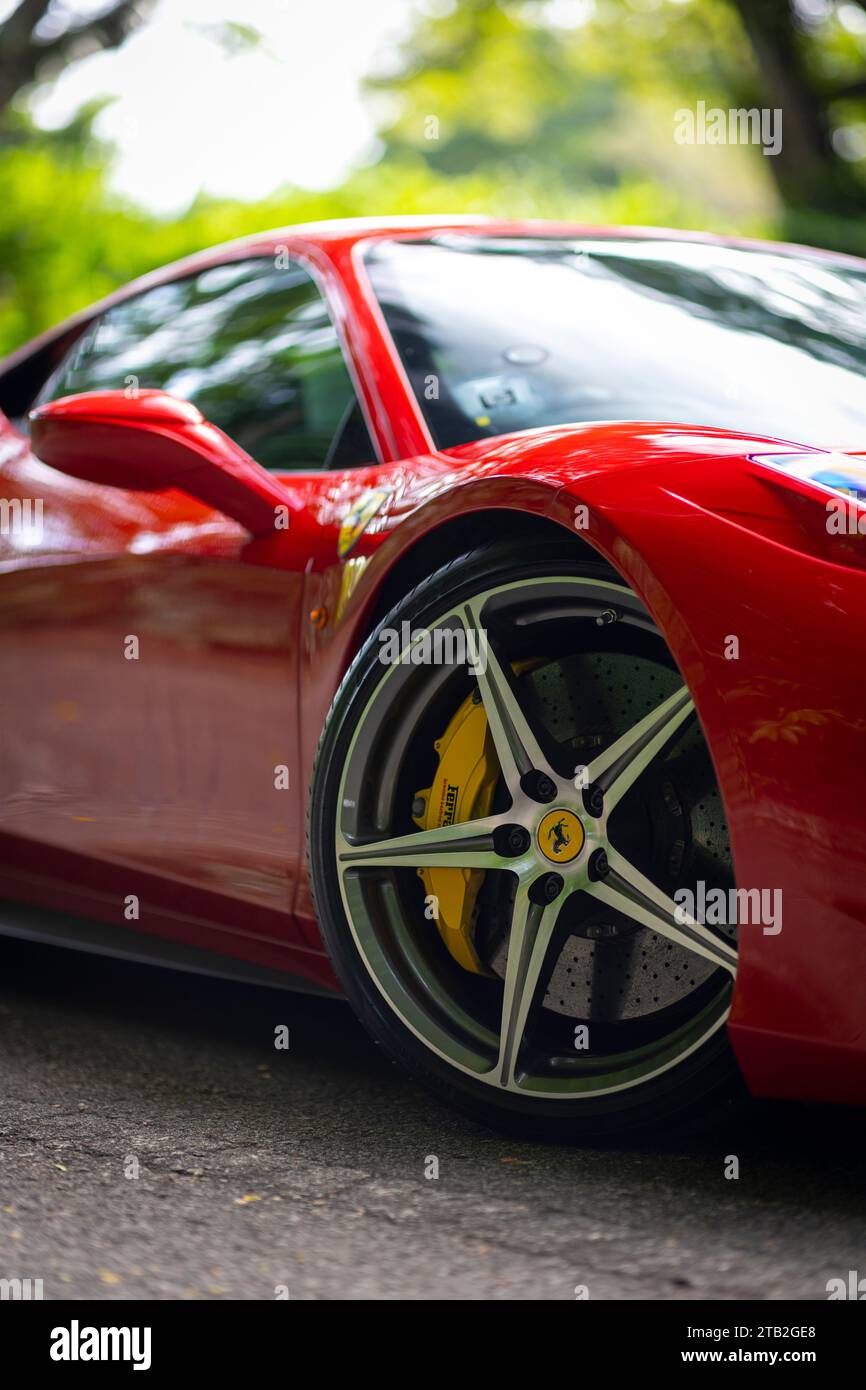 Ferrari 458 Italia red coupe super sports car Stock Photo - Alamy