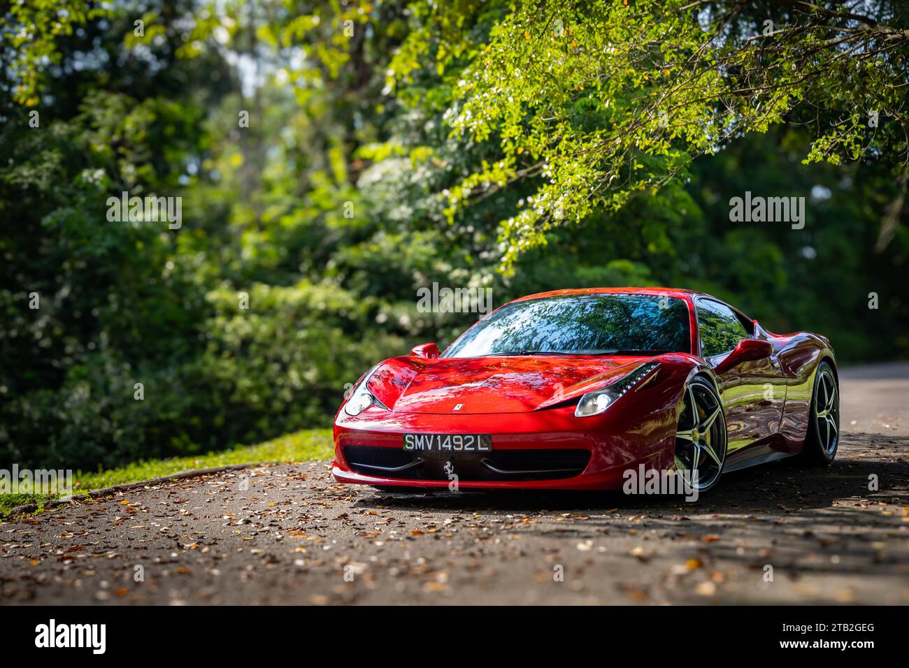 Ferrari 458 Italia red coupe super sports car Stock Photo - Alamy