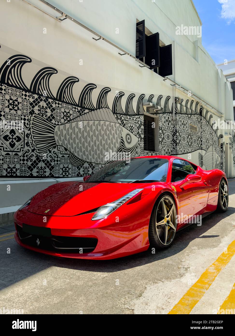 Ferrari 458 Italia red coupe super sports car Stock Photo - Alamy