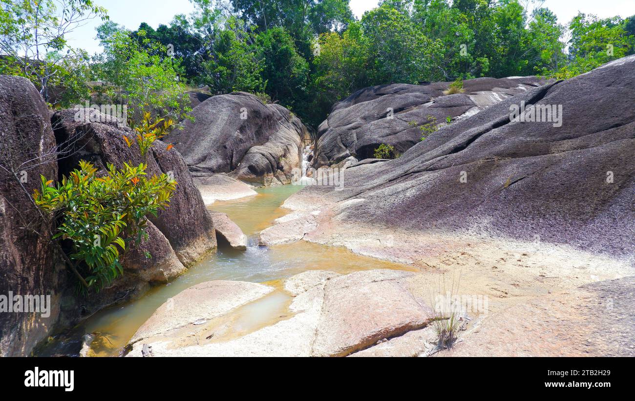 Natural View Of A Dry River Flow With Natural Mountain Rock Surfaces ...