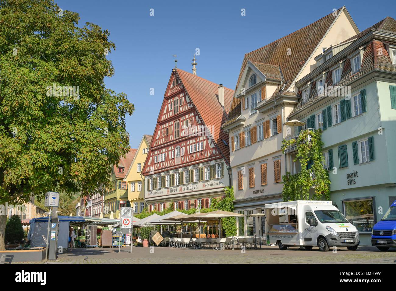Altbauten, Marktplatz, Altstadt, Esslingen, Baden-Württemberg ...