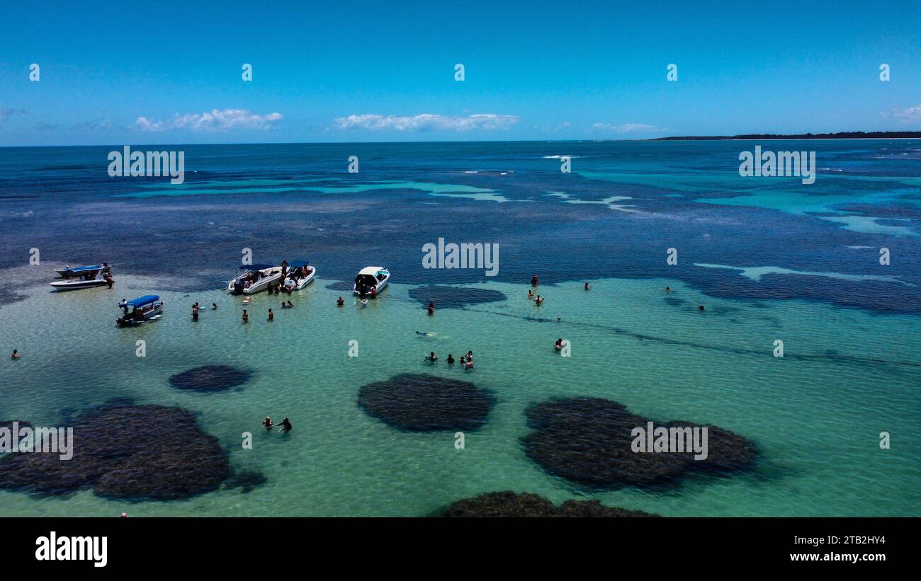 Morro de Sao Paolo coast in Brazil. Ocean view, Natural pools ...