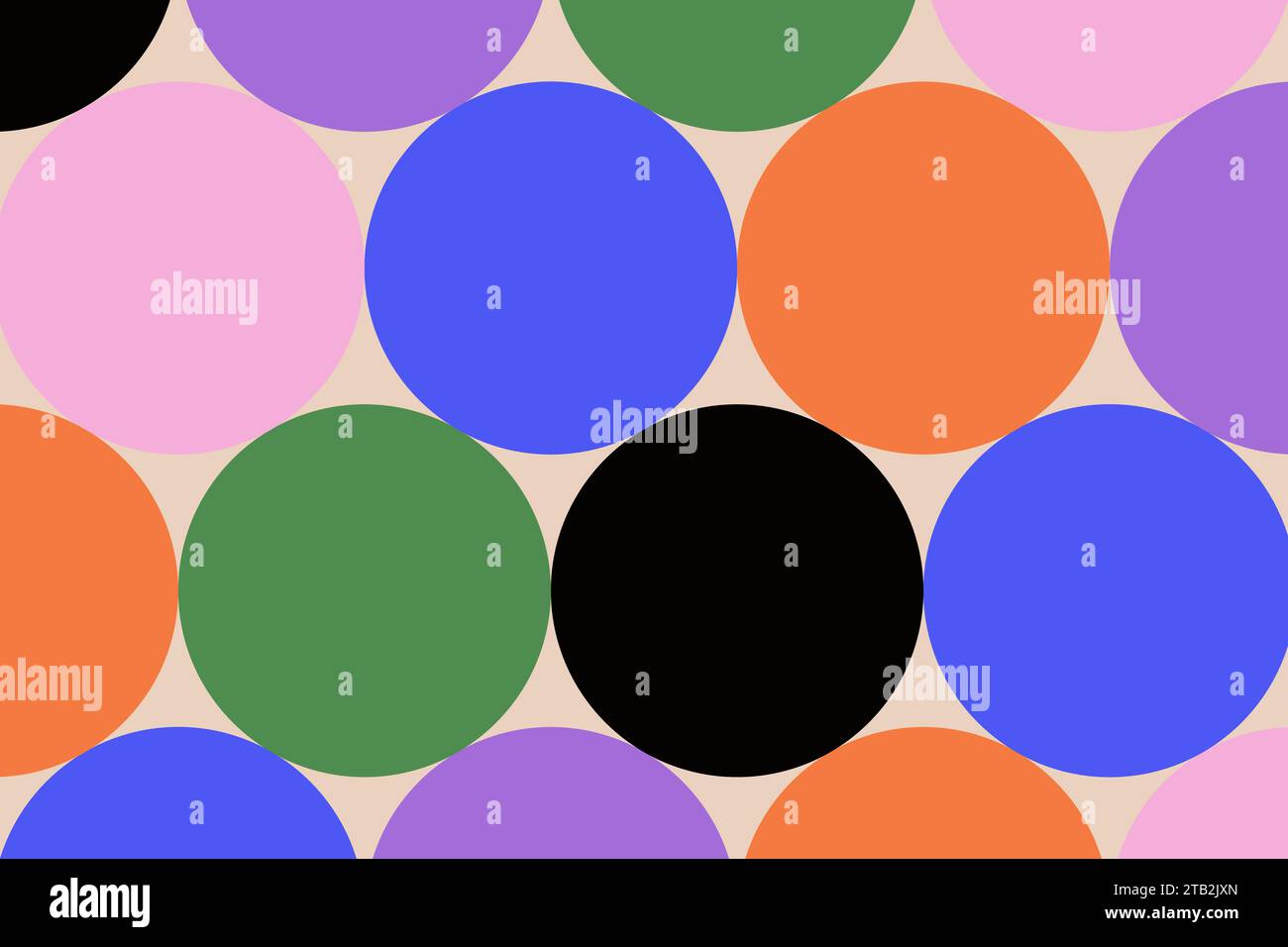 Doodle abstract background with colorful circles pattern. Groovy trendy vector design in hippie ...