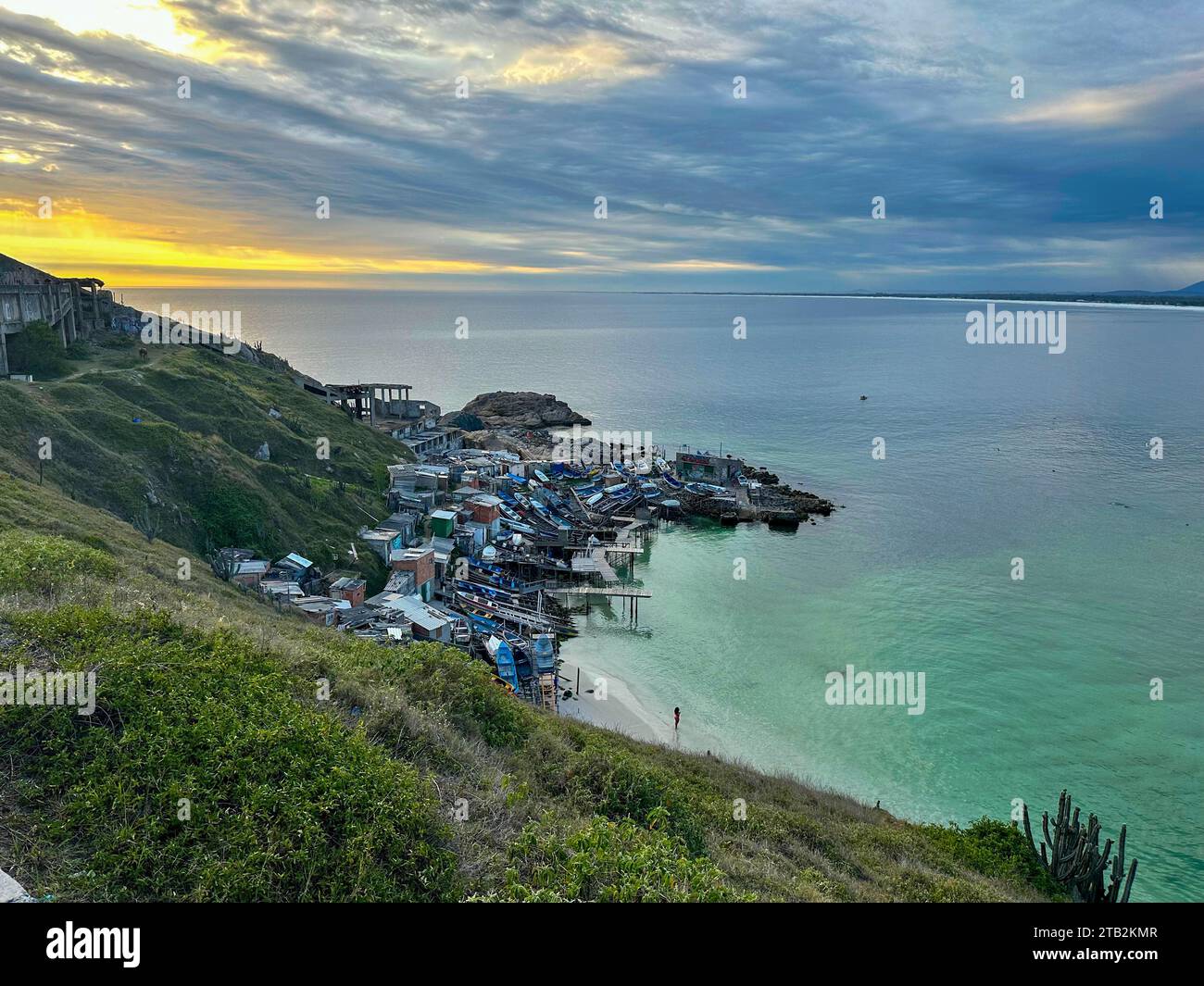 Fishing port and wharf in Arraial do Cabo, Brazil. Construction of ...