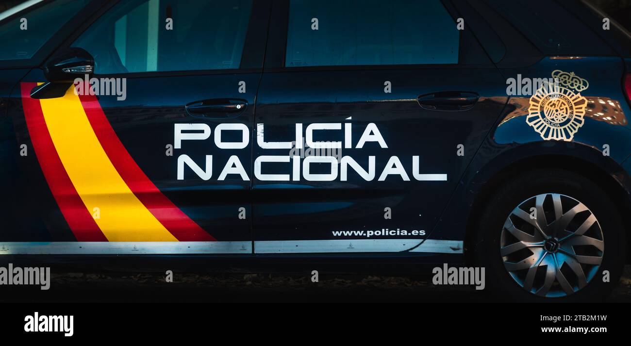 Photo of the side of an official national police car in Spain, Madrid ...