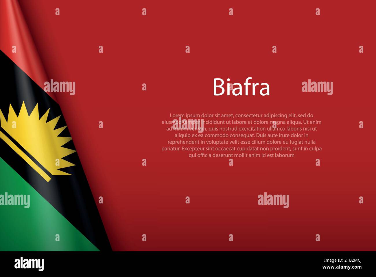 3d flag of Biafra, Ethnic group, isolated on background with copyspace ...