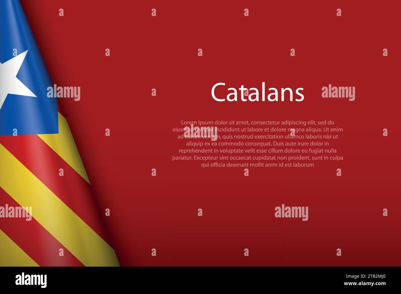 3d flag of Catalans, Ethnic group, isolated on background with ...