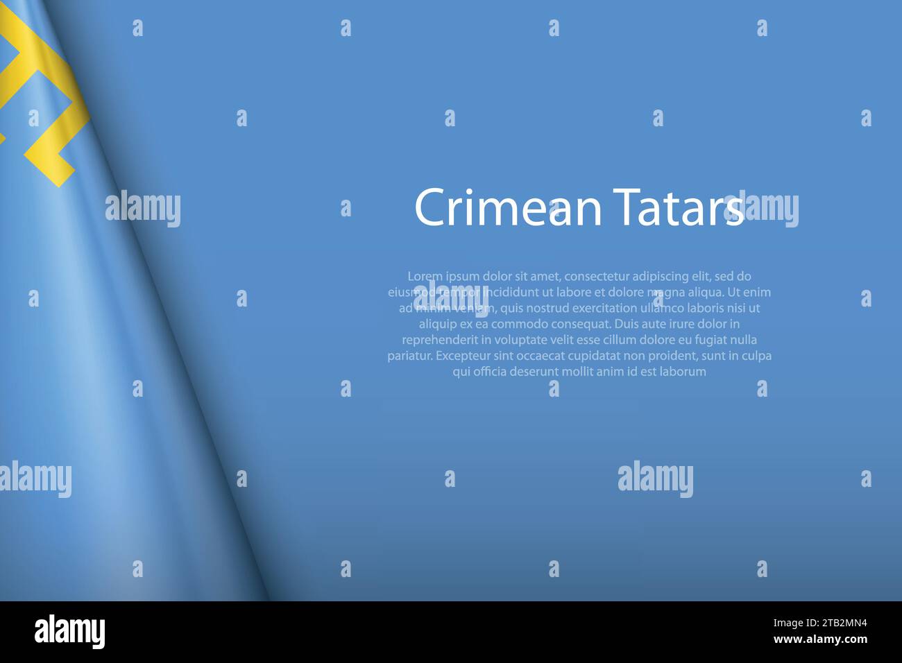 3d flag of Crimean Tatars, Ethnic group, isolated on background with ...