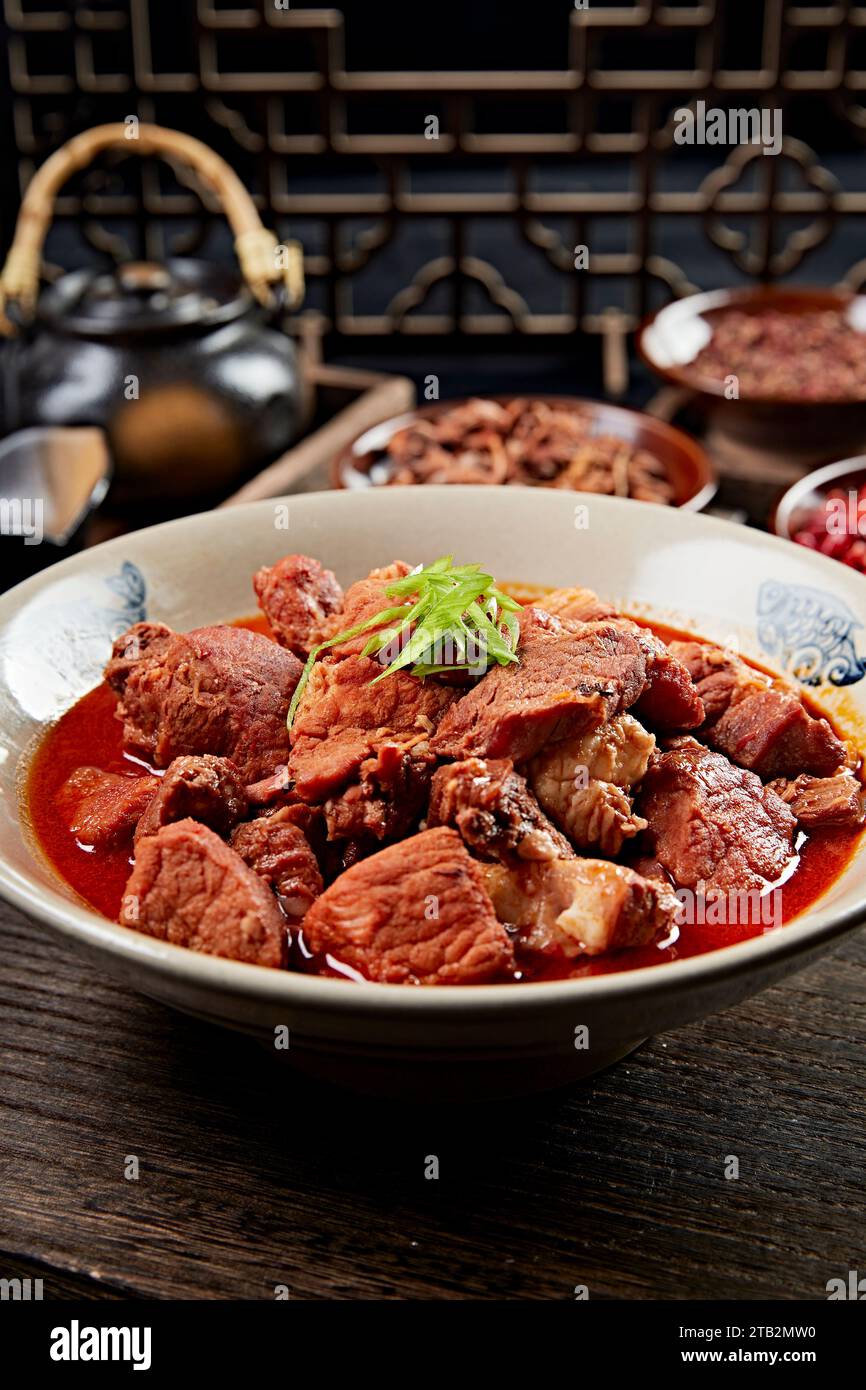 Braised Beef Brisket with Tomato Stock Photo - Alamy