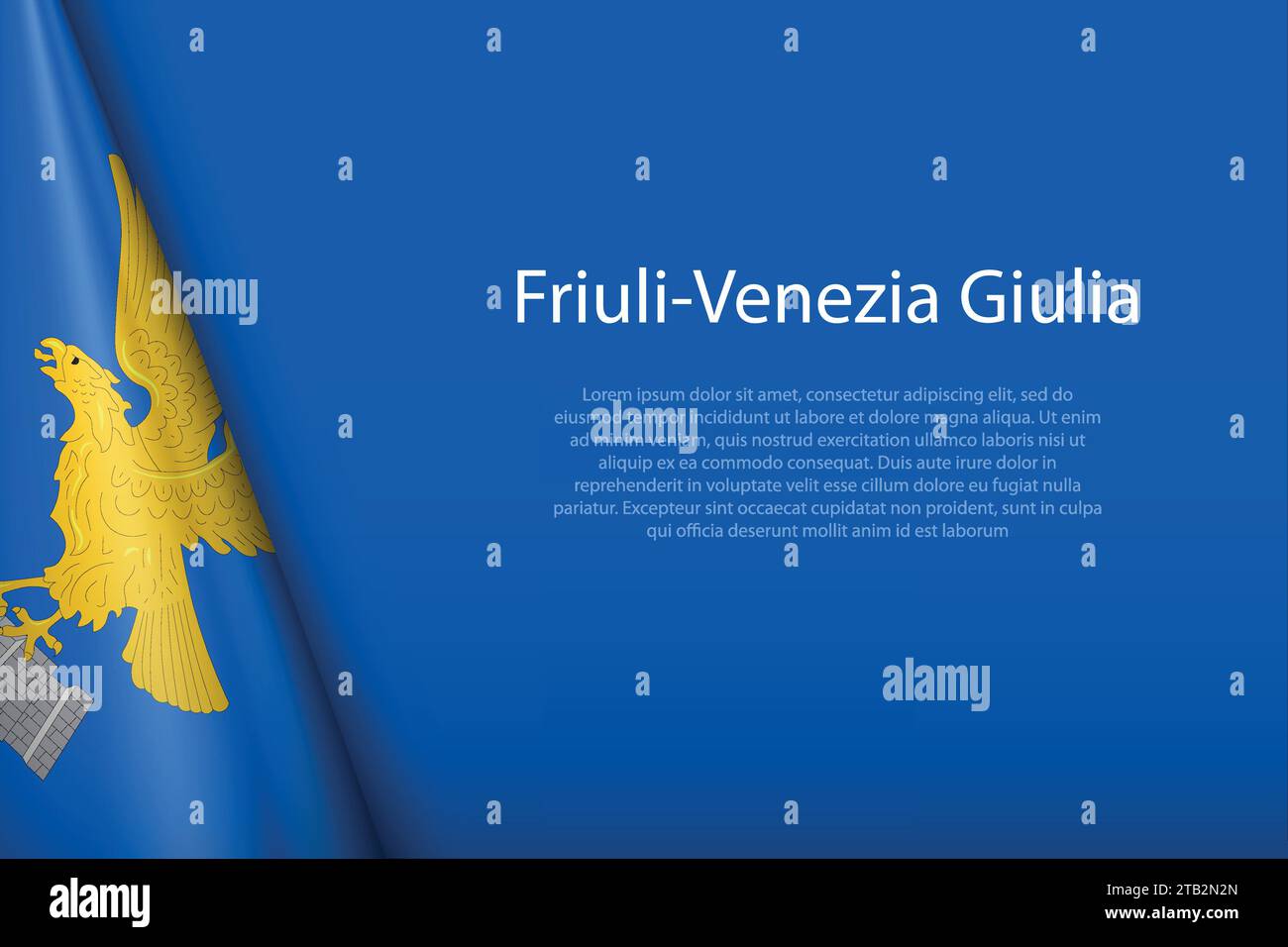 3d flag Friuli-Venezia Giulia, region of Italy, isolated on background ...