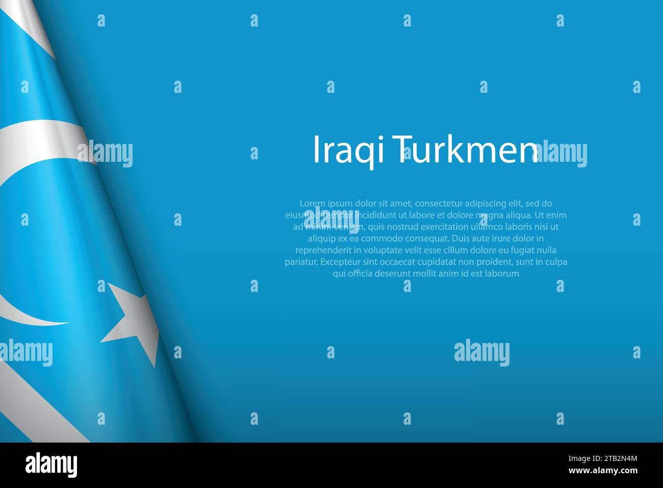3d flag of Iraqi Turkmen, Ethnic group, isolated on background with ...