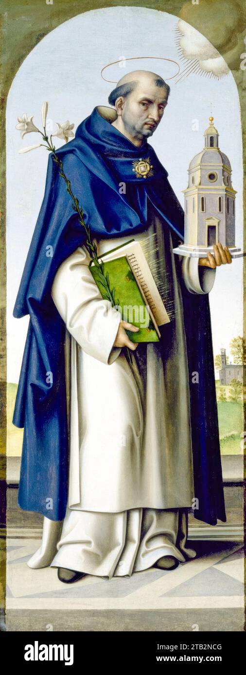 Saint Thomas Aquinas, portrait painting in tempera on wood by Giovanni ...