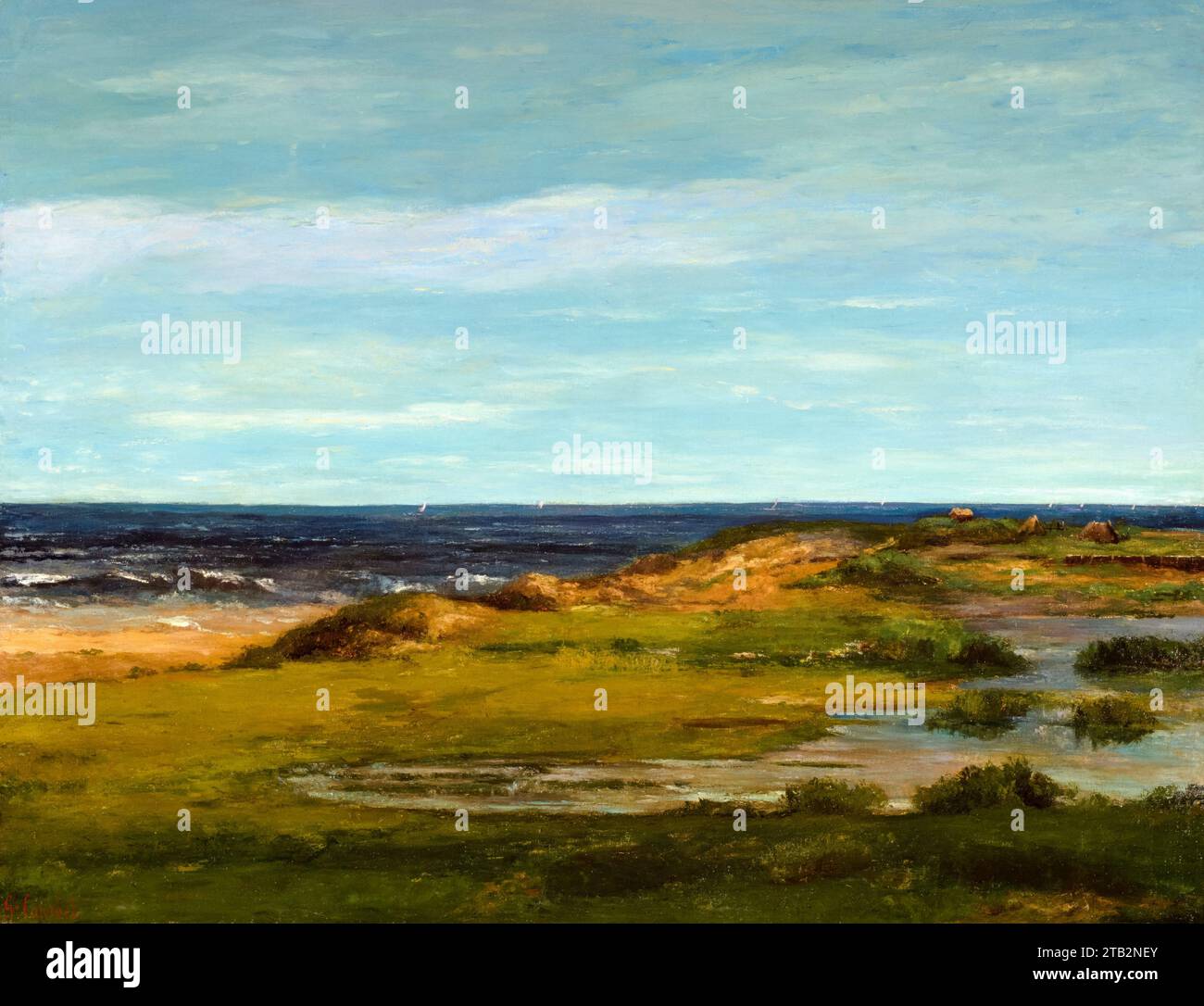 Gustave Courbet, Seascape, landscape painting in oil on canvas, 1863 ...