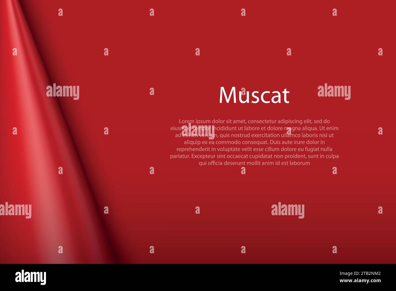 3d flag of Muscat, is a city of Oman, isolated on background with ...