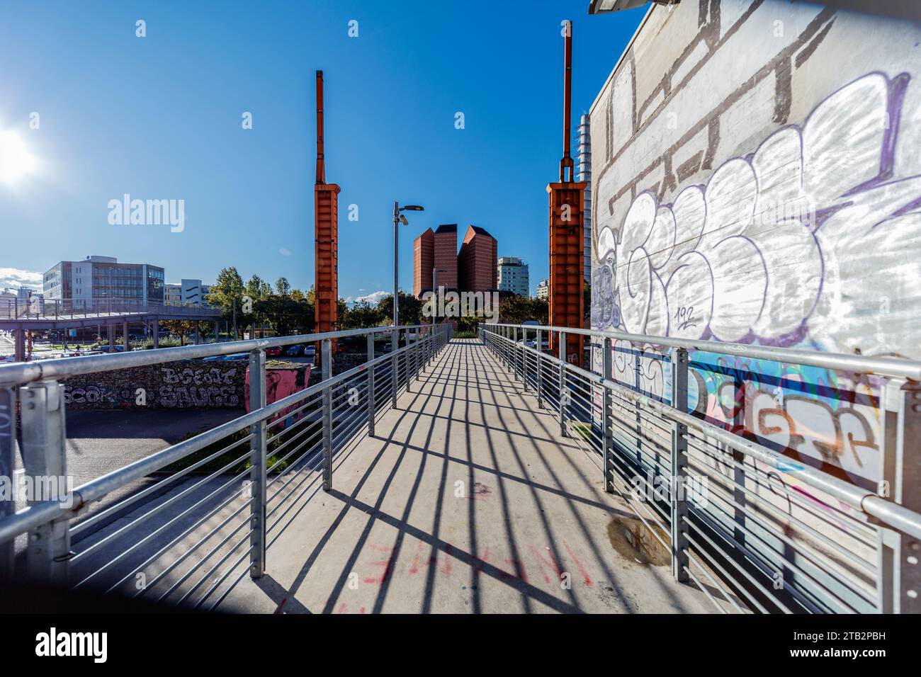 Turin, Piedmont, Italy - November 6, 2023. Parco Dora, a public park ...