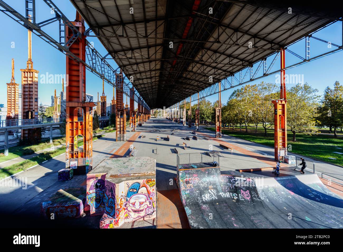 Turin, Piedmont, Italy - November 6, 2023. Parco Dora, a public park ...