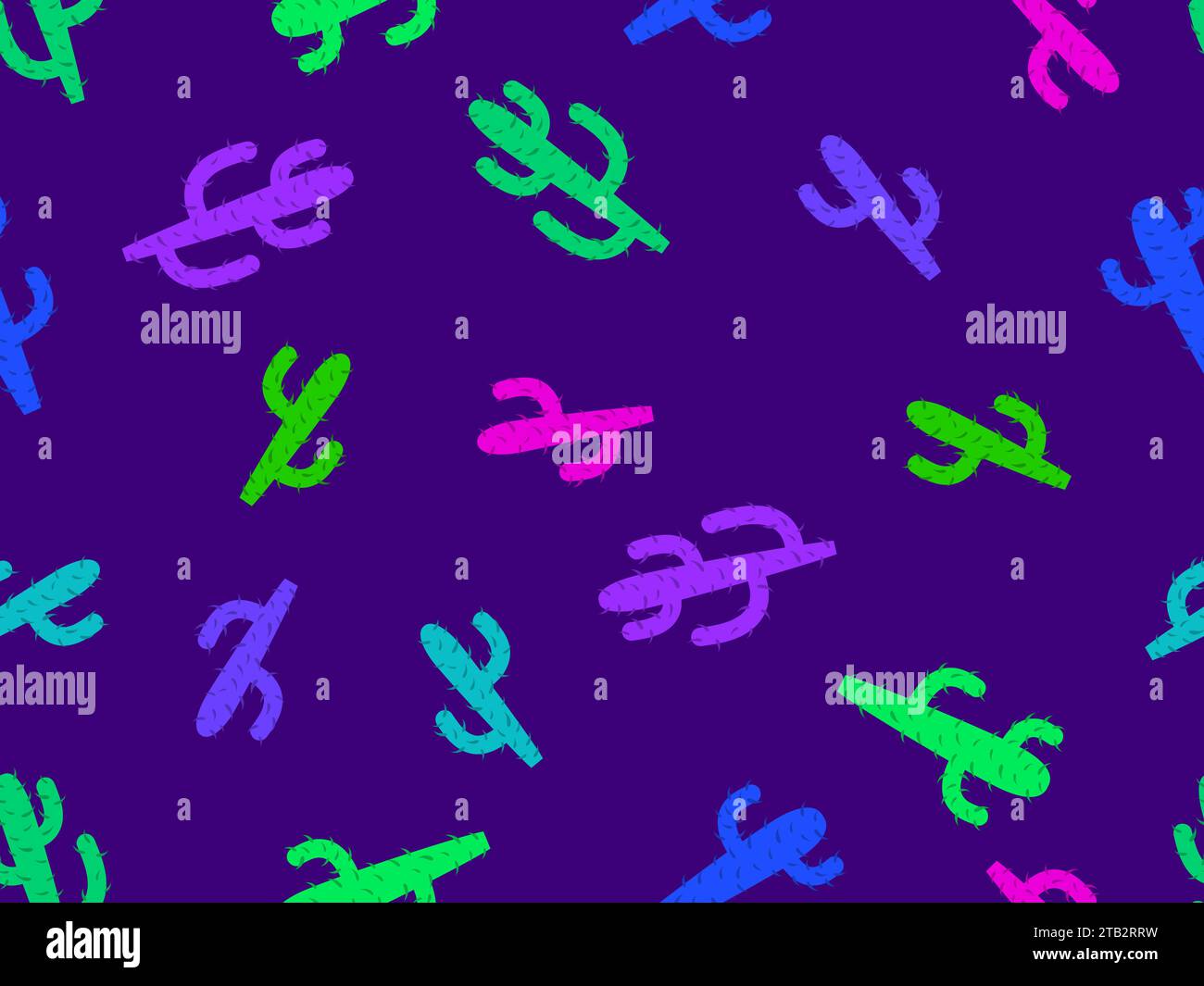 Seamless pattern with desert cactus with thorns. Desert cactus ...