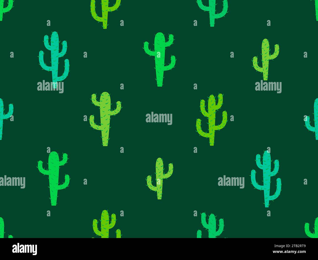 Cactus seamless pattern. Desert cactus Carnegia. Green cacti with ...